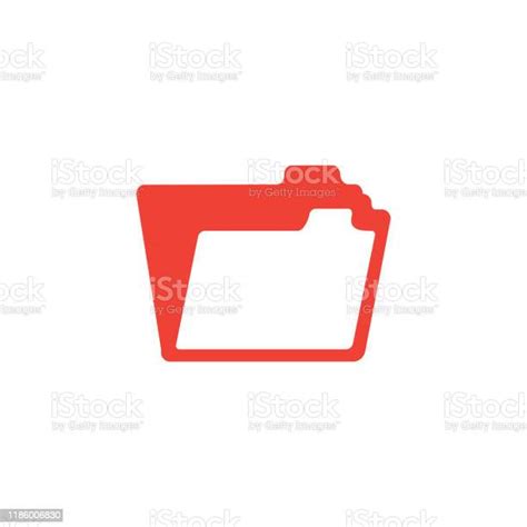흰색 배경에 있는 폴더 빨간색 아이콘입니다 빨간색 플랫 스타일 벡터 그림입니다 개념에 대한 스톡 벡터 아트 및 기타 이미지 개념 건축 건축물 Istock