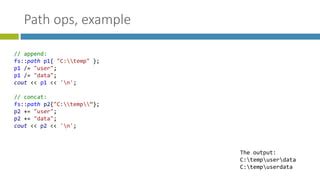 C Std Filesystem Overview PPT