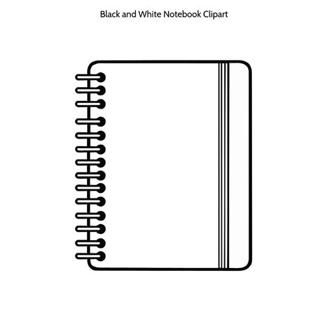 Free Black And White Notebook Clipart Template To Edit Online