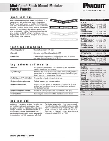 Panduit CPPA24FMWBLY Flush Mounted Specification Sheets Manualzz