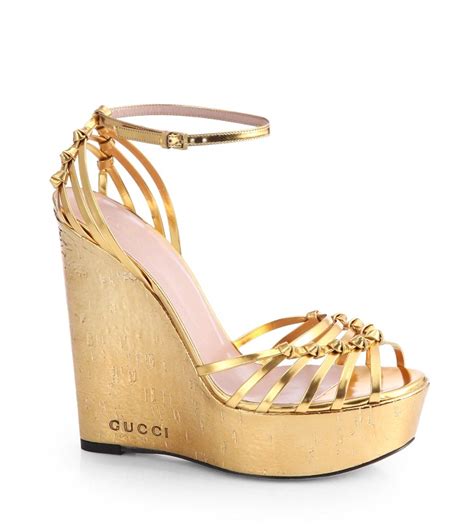 Gold Wedge Sandals