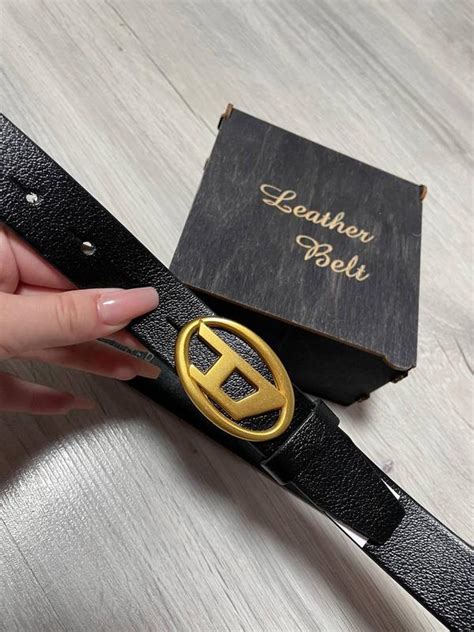 Жіночий шкіряний чорний ремінь в стилі Diesel — ціна 40 грн у каталозі Ремені Купити аксесуари