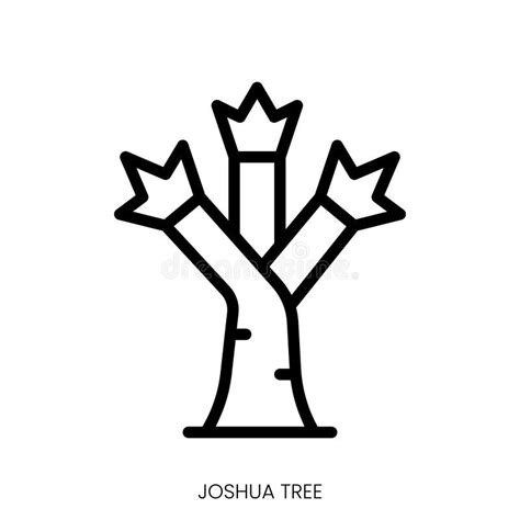 Joshua Tree Icon Line Art Style Design Isolated On White Background