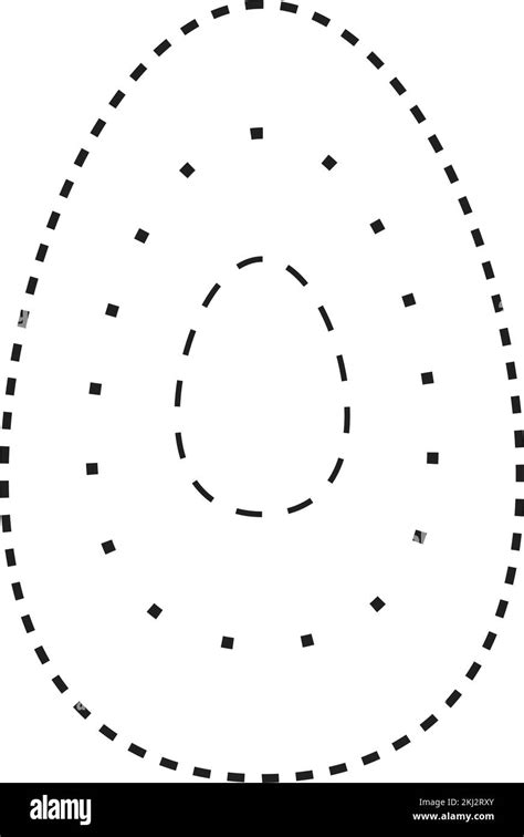 Tracing Oval Shape Symbol Dashed And Dotted Broken Line Element For
