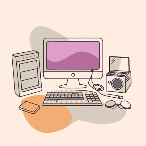 Premium Vector A Computer Monitor With A Box On The Front And A Picture Of A Camera On The Bottom