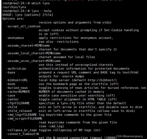 lynx 命令介绍和使用案例 lynx命令 csdn博客