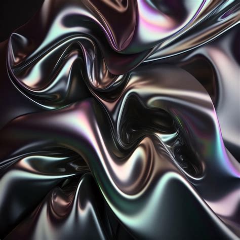 Premium Photo Abstract Metallic Background With Waves And Folds 3d Render Illustration