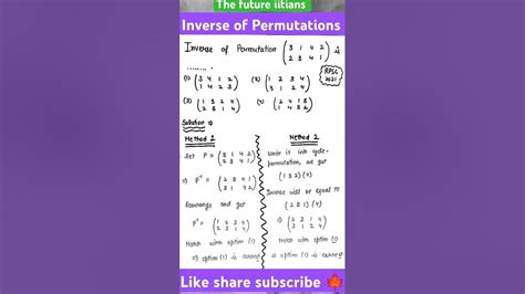 Inverse Of Permutation Group Theory Inverse Of Permutation Group Grouptheory Maths