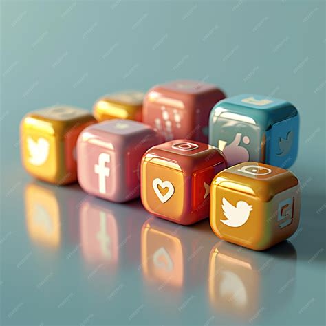 premium photo 3d social media icons