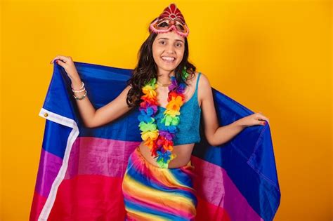Premium Photo Beautiful Brazilian Woman In Carnival Clothes With