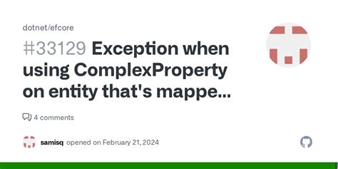 Exception When Using Complexproperty On Entity Thats Mapped To A Table Valued Function Or A