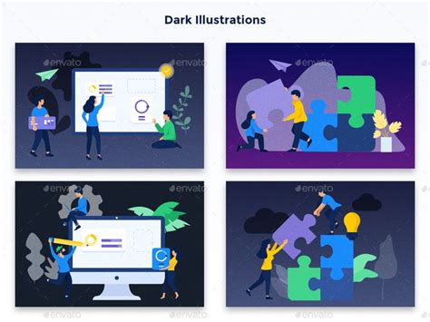 Teamwork And Collaboration Illustration Web And Mobile Ui Template