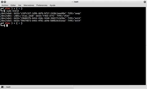 Con el terminal Saber el UUID de una partición