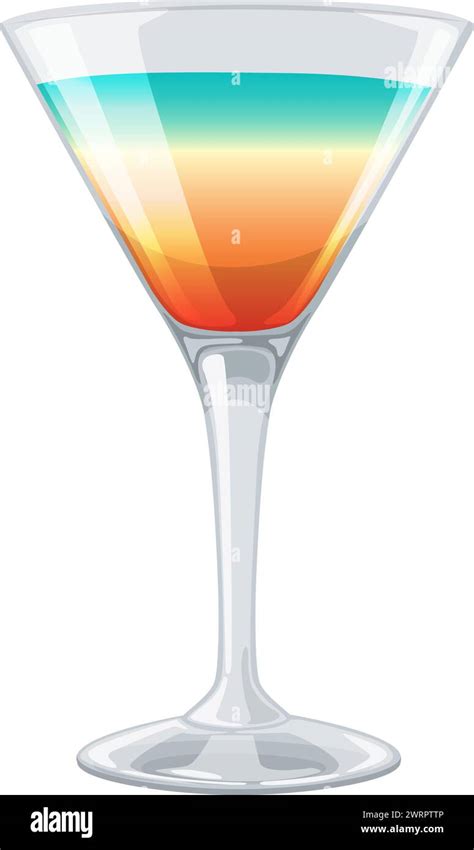 Vector Illustration Of A Layered Rainbow Cocktail Stock Vector Image