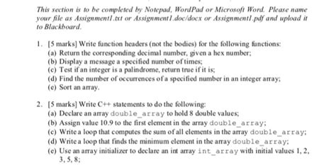 Solved This Section Is To Be Completed By Notepad Wordpad