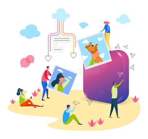 photo content creative social media concept flat design vector