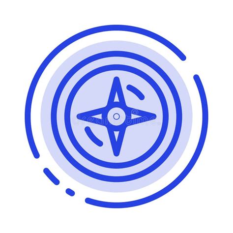 Navigation Compass Location Blue Dotted Line Line Icon Stock Vector Illustration Of Element