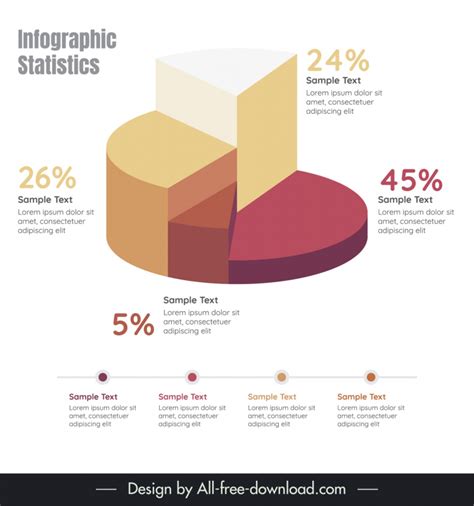 Infographic Statistics Design Elements 3d Pie Shape Vectors Images Graphic Art Designs In