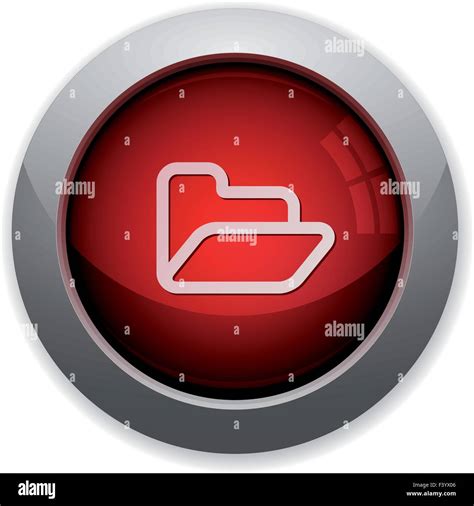 Red Glossy Folder Web Button Arranged Layer Structure Stock Vector