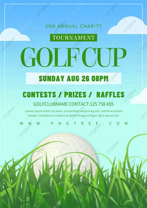 그린 골프 일러스트 토너먼트 포스터 템플릿 Psd 다운로드 디자인 자료 다운로드