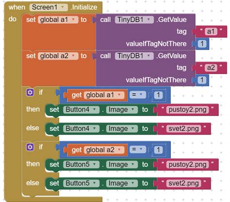 Как сохранить в Tinydb положение кнопок Mit App Inventor Help Mit