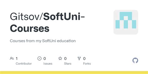 Github Gitsovsoftuni Courses Courses From My Softuni Education