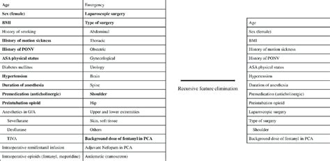 Feature Selection Process By Recursive Feature Elimination On The