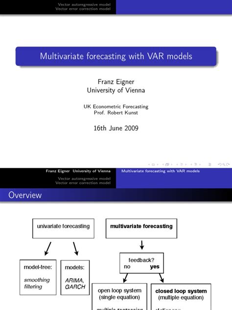Forecasting And Var Models Presentation Pdf Vector Autoregression Autoregressive Model