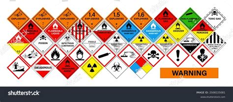Globally Harmonized System Hazard Pictograms Hazardous Stock Vector