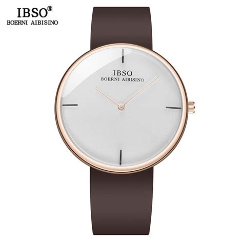 Ibso 11mm Ultra-thin Men's Quartz Watch Business Silicone Band Quartz ...
