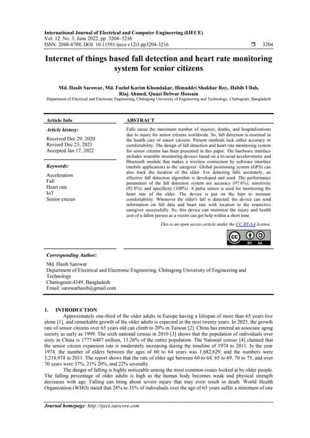 Fall Detection And Prevention Among Elderly Persons Pptx