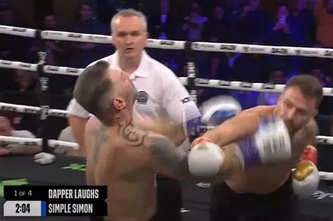 dapper laughs needs just 65 seconds to beat simple simon after dropping