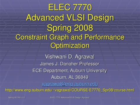 Ppt Elec 7770 Advanced Vlsi Design Spring 2008 Constraint Graph And