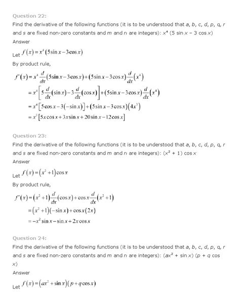 Limits And Derivatives Class 11 Mathematics Ncert Solutions