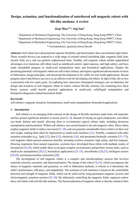 Pdf Design Actuation And Functionalization Of Untethered Soft
