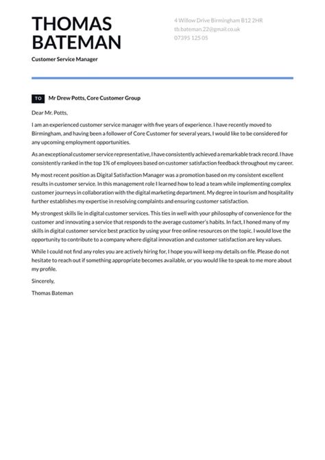 Speculative Cover Letter Examples For Uk Market 2025 ·