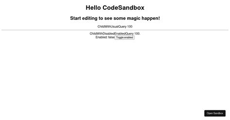 Enabled React Query Possible Bug Forked Codesandbox
