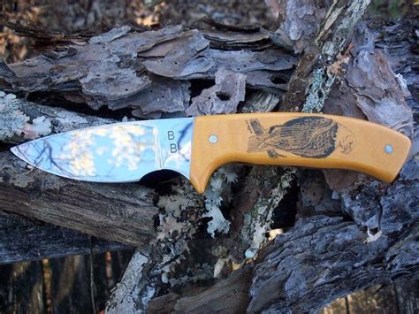 Vintage Bill Buchman Custom Drop Hunter Knife Bald Eagle Scrimshaw