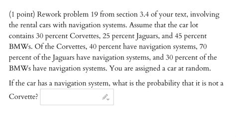 solved 1 point rework problem 19 from section 3 4 of your