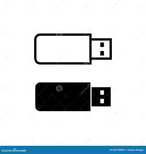 Flash Drive Or Memory Card Icon Electronic Information Storage Symbol Usb Stick For Recording