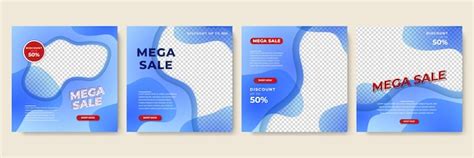 Premium Vector Transparant Bloob Blue Red Colorful Sale Post Design