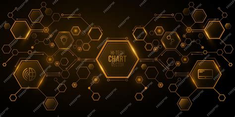 Premium Vector Futuristic Modern Chart From Glowing Hexagonal Frames For Your Hitech Design