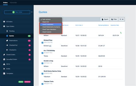 How To Bulk Email Invoices On Order Pages TapGoods