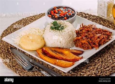 Homemade Venezuelan Food Traditional Venezuelan Dish Pabellon Criollo