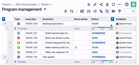 sum up story points only of stories and tasks whi