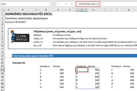 Excel Fonction Matricielle Trier