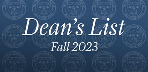 Fall 2023 Dean’s List - Anna Maria College
