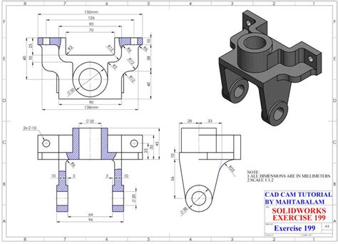 Solidworks Tutorial For Beginners Exercise 199 Solidworks Tutorial