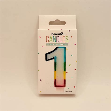 Hoorah Numeral 1 Birthday Candle Rainbow Stripe The Value Junction