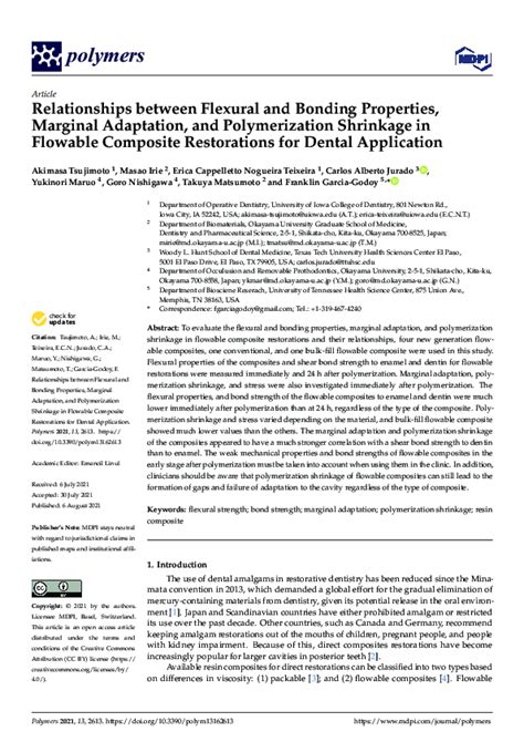 Pdf Relationships Between Flexural And Bonding Properties Marginal